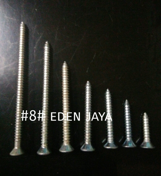 Jual SEKRUP PUTIH # 8 X 2-1/2" ( 6 CM) PAKU SKRUP(Bungkus isi = 10 pcs ...