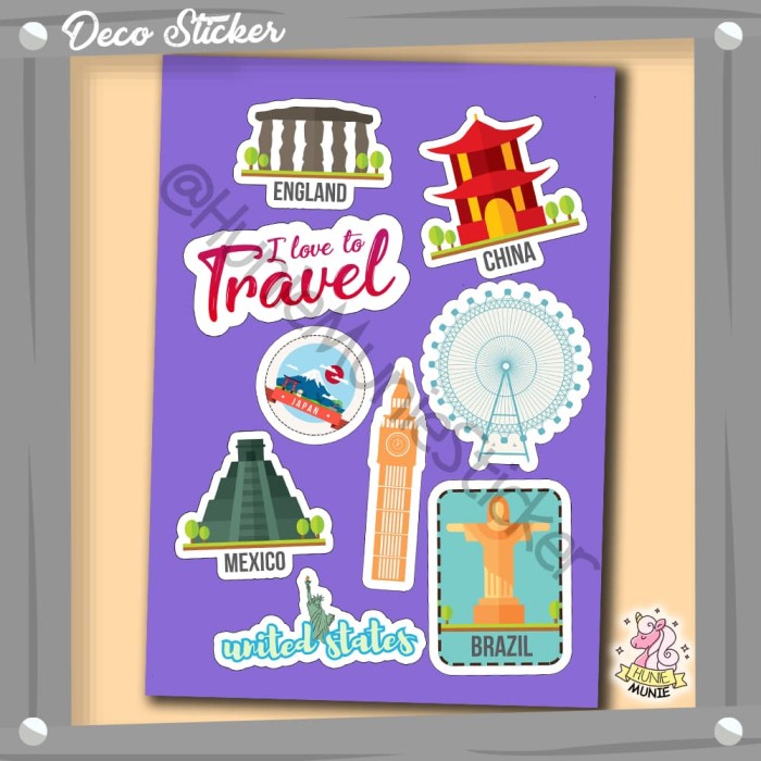 Jual Sticker Koper - Travel 2 - Hunie Munie Sticker | Tokopedia