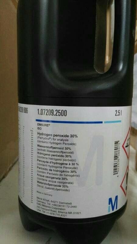 Jual HYDROGEN PEROXIDE 30%/ H2O2/ PERHYDROL, 1 LT, MERCK, 107209 ...