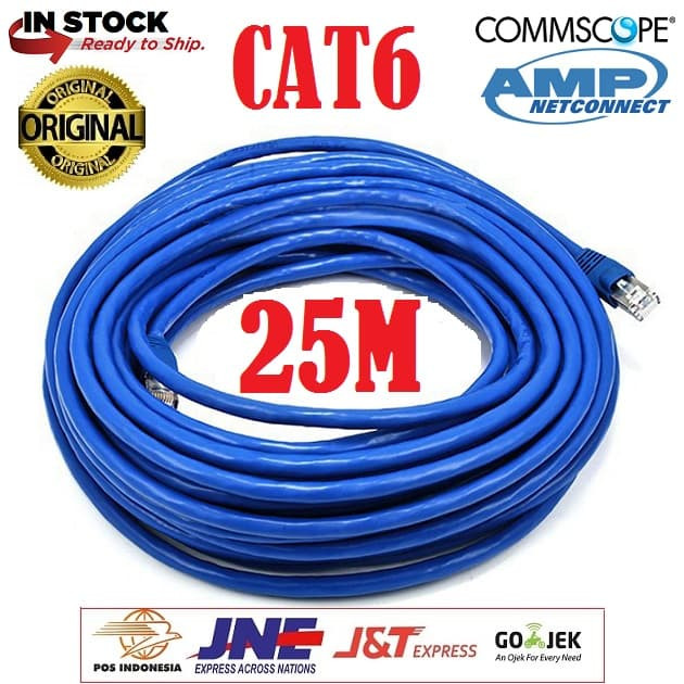 Jual Kabel LAN Cat6 25M UTP AMP Commscope Original Siap Pakai 25 Meter ...