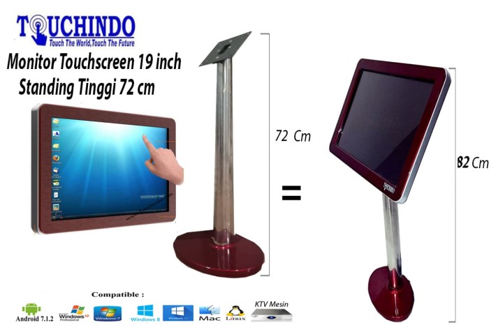 Jual Monitor Touchscreen 19 inch Standing Tinggi Stainless (FB19TCD ...