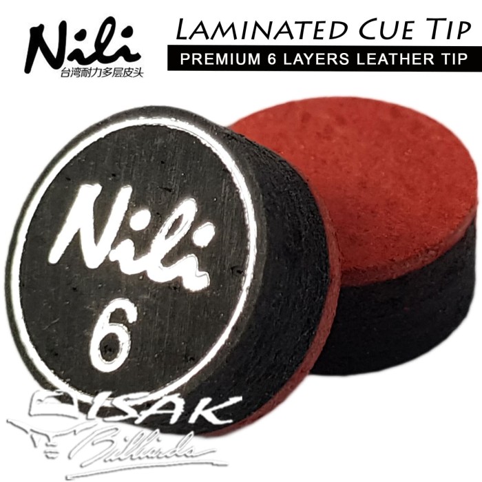 Jual Nili Black #6 Cue Tip - 14 mm Medium Laminated - Billiard Biliar ...