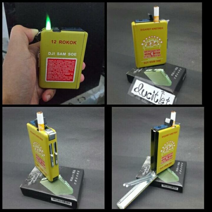 Jual Kotak Rokok Box/Tempat Penyimpanan Cigarette Case+Korek Api ...