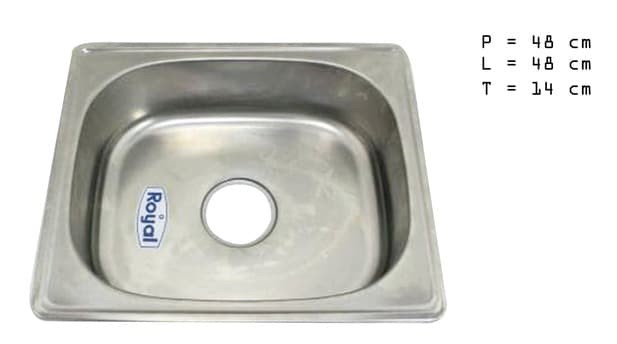 Jual BAK CUCI PIRING STAINLESS SINGLE ROYAL 48 CM / KITCHEN SINK - Kab ...