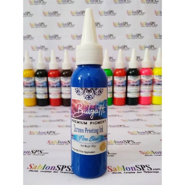 Jual Biang Warna Sablon Biru Stabilo Flo Blue Pigmen 100 gr - Jakarta ...