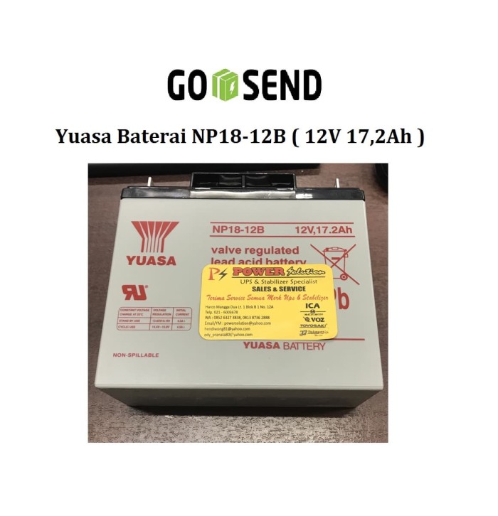 Jual Aki Yuasa NP18-12B Yuasa battery 12v 17,2Ah, Aki Ups Yuasa 12v 17,2Ah - Jakarta Barat ...