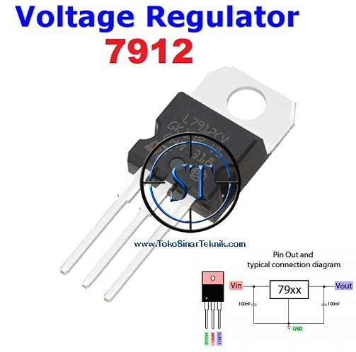 Jual L7912 7912 L7912CV Negative Voltage Regulator Penstabil 12V 1.5A ...
