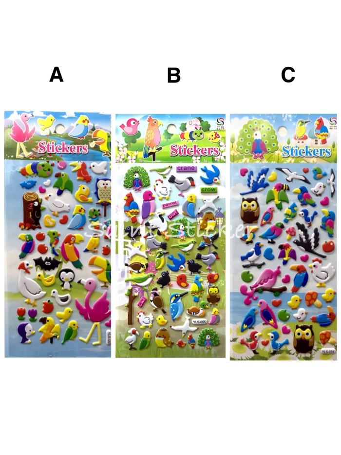 Jual Gambar Tempel Sticker Timbul Stiker Anak Karakter Burung Birds ...
