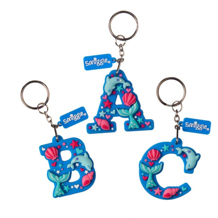 Jual Smiggle Alpha Mermaid Keyring Keychain huruf dolphin gantungan ...