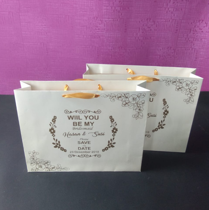 Jual paper bag , paperbag size 20Px8Lx20T, bahan ivory putih - Kab ...