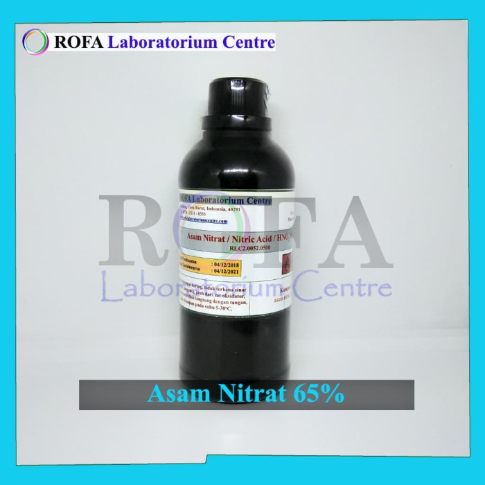 Jual Asam Nitrat / Nitrit Acid / HNO3 65% 500 mL - Kota Bandung - ROFA Laboratorium Centre ...