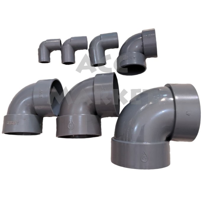 Jual Knie Polos 1.5" PVC Faucet Elbow Knee Keni Pipa Pipe Peralon ...