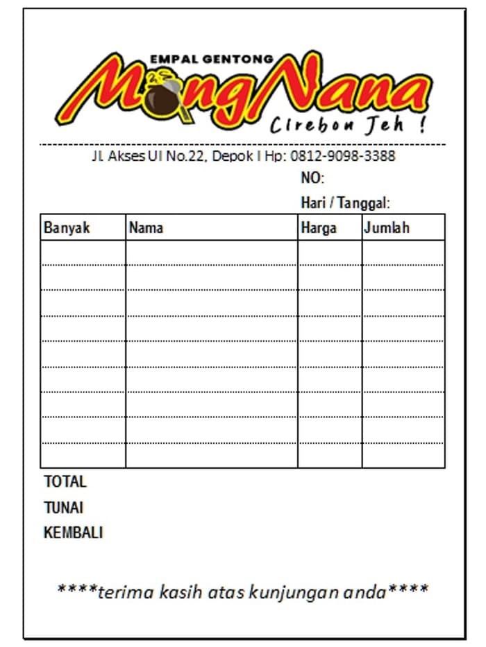 Jual Custom Cetak Nota 2 Ply Ukuran A6 - Kota Tangerang - Mencetak ...