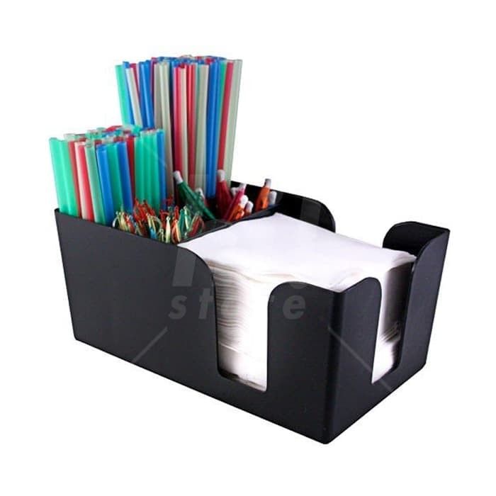 Jual Bar Caddy 6 Compartment Slot Tempat Sedotan Tisu Napkin Barista ...