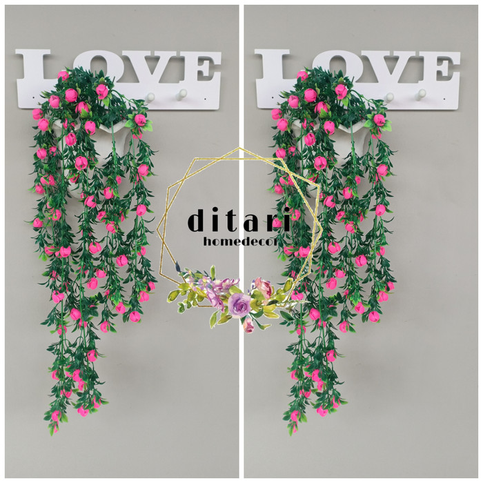 Jual BUKET BUNGA DAUN RAMBAT PLASTIK ARTIFICIAL DEKORASI DINDING SHABBY ...