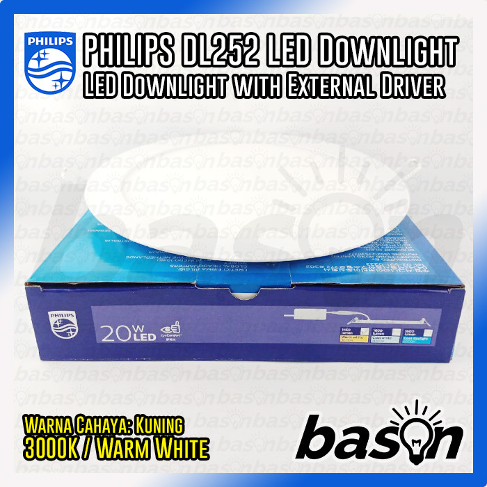 Jual PHILIPS DL252 20W D208 - LED Downlight Super Slim with external ...