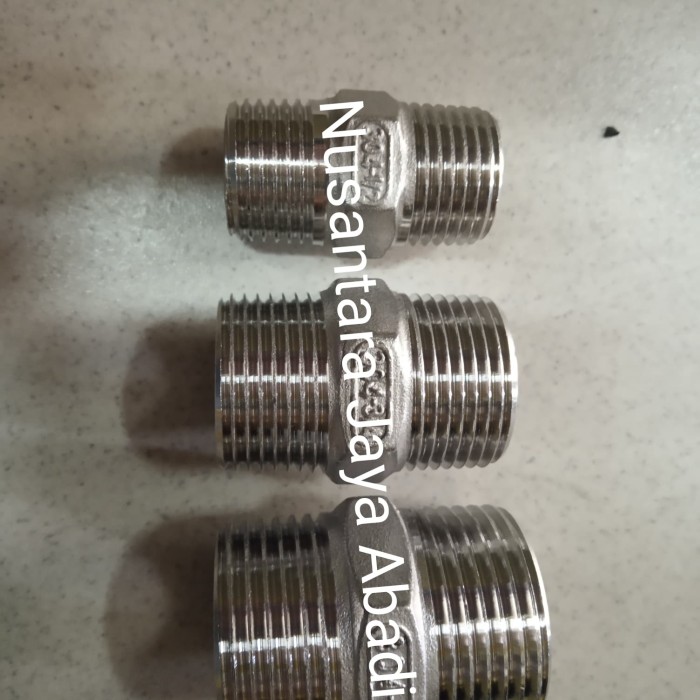 Jual Double Nepel Stainless SS 304 1/2 inchi - Jakarta Barat - NusantaraJayaAbadi | Tokopedia