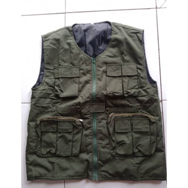 Jual Rompi outdoor/lapangan non kerah ripstop hijau army/krem/khaki ...