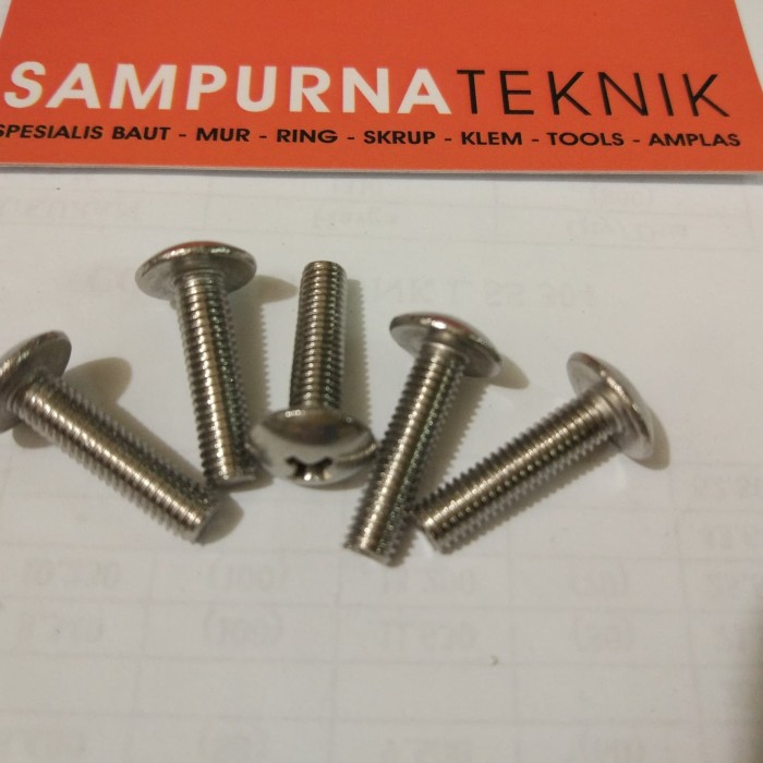 Jual Baut JT Obeng Payung Stainless m5x8 (5mm x 8mm) - Kota Bandung - Sampurna Teknik | Tokopedia