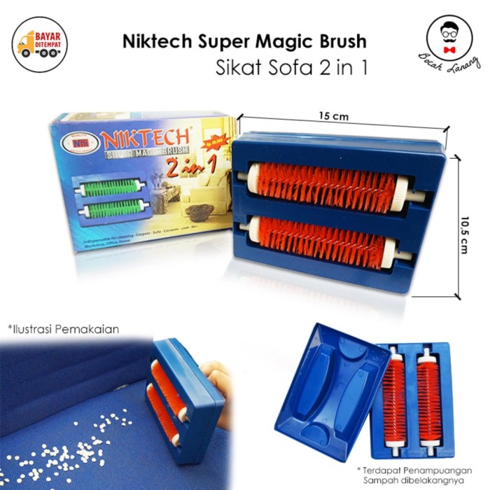 Jual [2 Roll] Sikat Karpet Double Roll Super Magic Brush Sikat ...