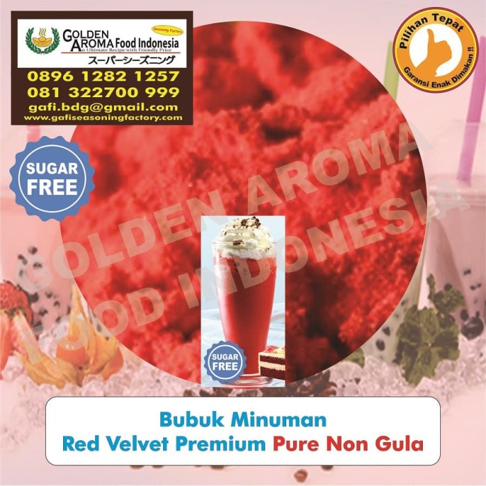 Jual Bubuk Minuman Red Velvet Premium Pure Non Gula 1 Kg Drink Powder ...