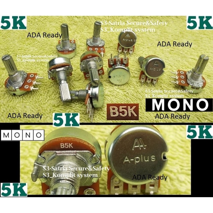 Jual Mono 5K Potensiometer 5 K Kilo Potensio meter VR B5K - Jakarta ...