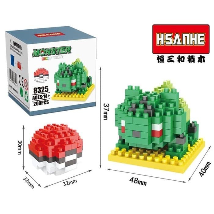 Jual BULBASAUR - HSANHE 8325 Lego Nano Block/Mini Bricks/Micro Block ...