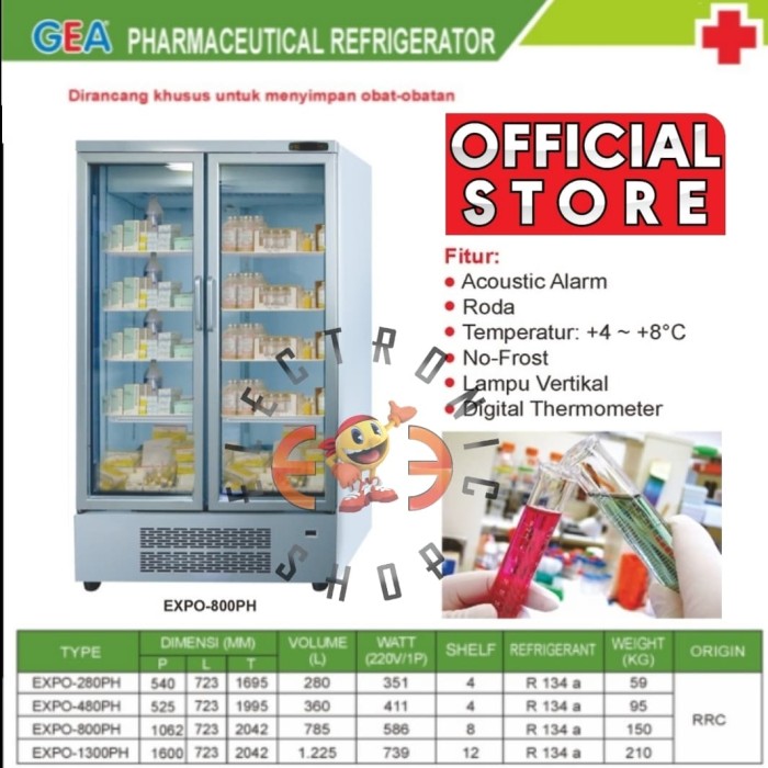 Jual GEA EXPO 800PH - Pharmaceutical Refrigerator - Showcase Obat 2 ...