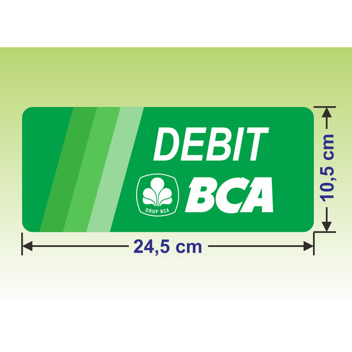 Jual Sticker Debit BCA stiker cashless pembayaran non tunai 24,5 x 10,5 ...