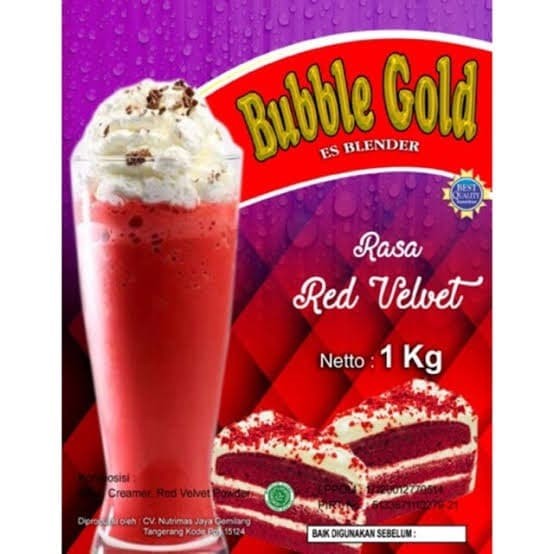 Jual BUBBLE GOLD RED VELVET| SERBUK MINUMAN RASA REDVELVET - RED VELVET ...