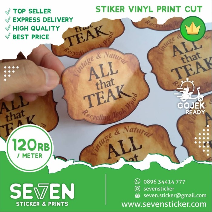 Jual Sticker Vinyl Custom Print + Laminasi + Cutting - Kota Tangerang ...