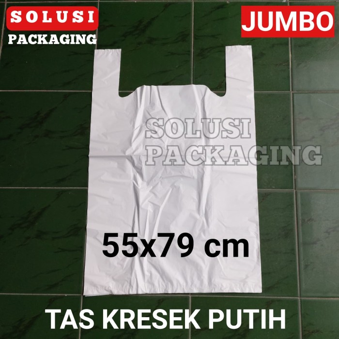 Jual TAS KRESEK PUTIH BESAR JUMBO 55X79CM/KANTONG SAMPAH PLASTIK ...