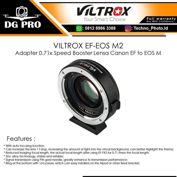 Jual VILTROX EF-EOS M2 Adapter 0.71x Speed Booster Lensa Canon EF to ...