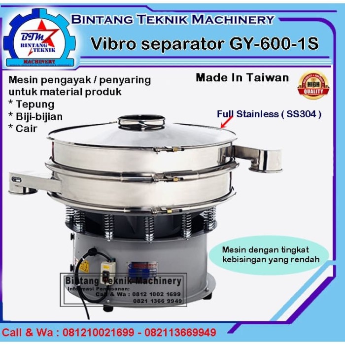 Jual Mesin penyaring ayakan Tepung Dan Cairan vibro GY-600-1S Taiwan - Kab. Tangerang - Bintang ...