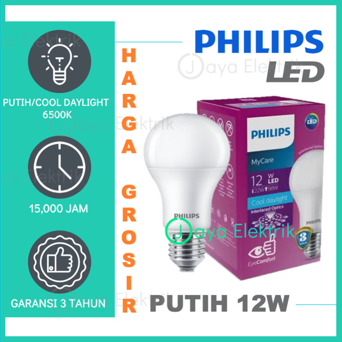 Jual Lampu Philips LED 12 Watt Putih / Cool Daylight (12W 12 W 12Watt ...