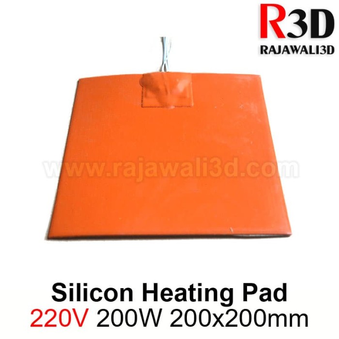 Jual Silicon Heating Pad 220V 200W 200x200mm Heater Silicon Heat Bed ...