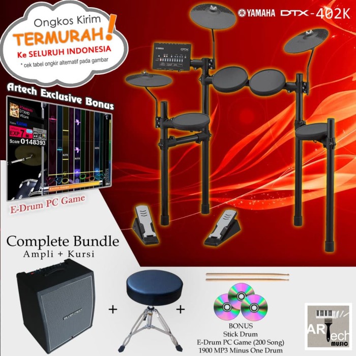 Jual Drum Elektrik Yamaha DTX402 COMPLETE BUNDLE / DTX402K / DTX 402 ...
