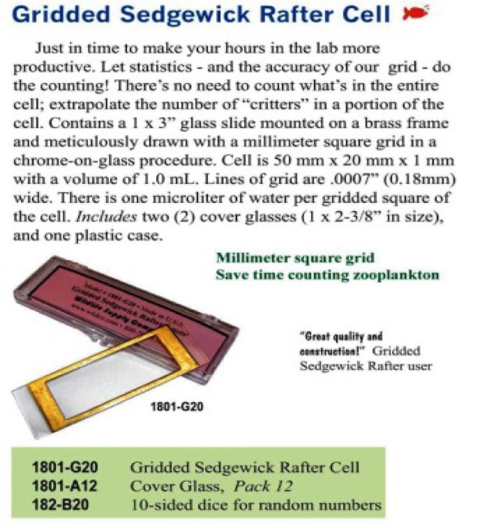 Gridded Acrylic Sedgewick-Rafter Counting Cell with Case tillescenter ...