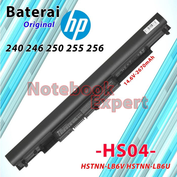 Jual Baterai Original HP HS04 HP 245 255 14.6V --- 2670mAh - Jakarta ...