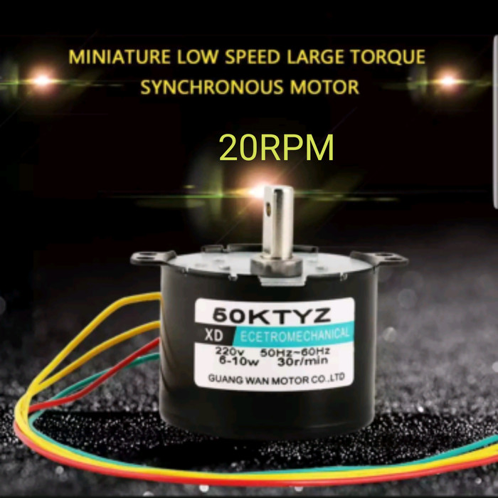 Jual 50KTYZ AC220V 20RPM Low Speed High Torque Synchronous Motor CW/CCW ...