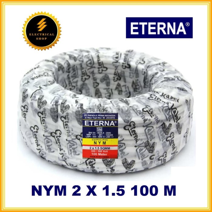 Jual ETERNA KABEL NYM 2X1.5 100M - HARGA GROSIR - SNI LMK ORI 2 X 1,5 MM - Kota Surabaya ...
