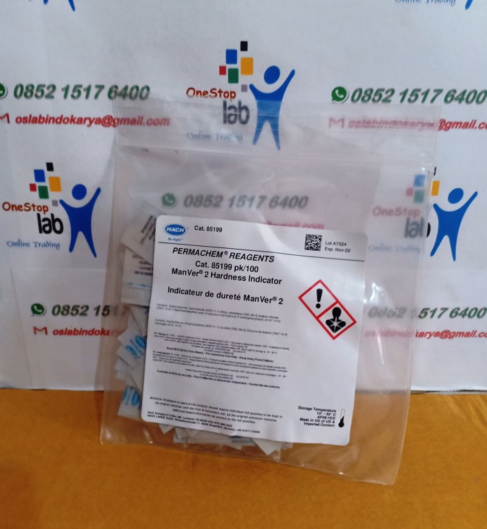 Jual HACH 85199 Manver 2 Hardness Indicator Powder Pillow for 50 mL ...