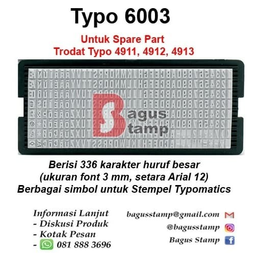 Jual Trodat Extra Rubber 3mm 3 mm Typo 6003 ( Spare Part 4911 4912 4913 ...