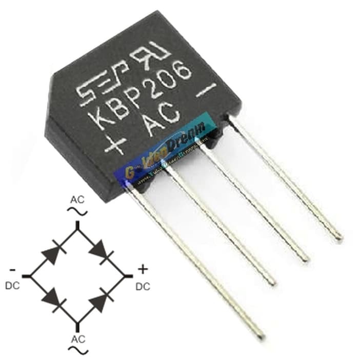 Jual Dioda Jembatan KBP206 2A 600V Silicon Bridge Rectifier Taiwan SEP ...