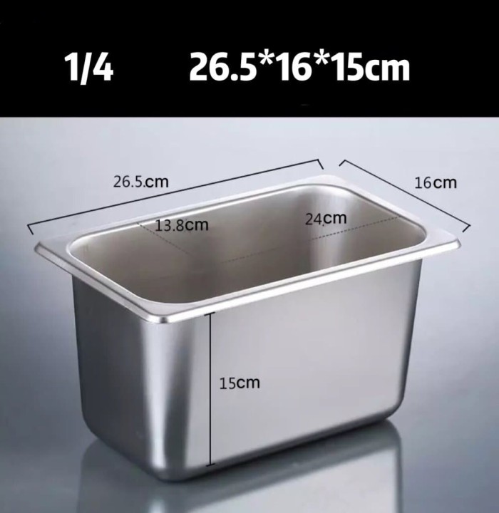 Jual Food pan prasmanan Stainless ukuran 1/4 tinggi 15CM / Wadah ...