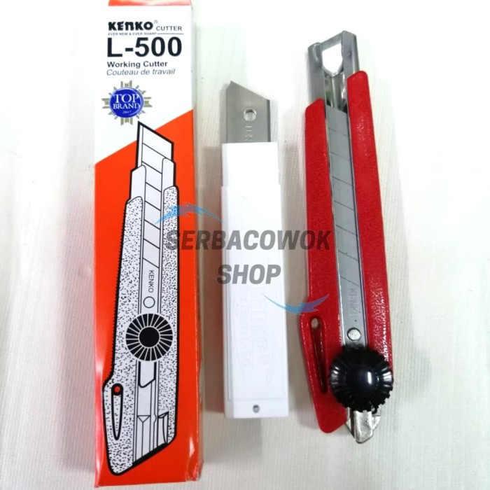Jual Paket Pisau Cutter KENKO L 500 Besar + Isi Cutter 1 pak Cutting ...