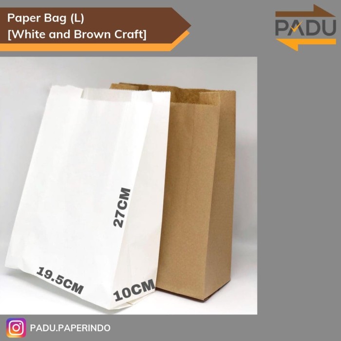 Jual Paper Bag / Kantong Kertas (L) - Kantong Roti / Fried Chicken ...