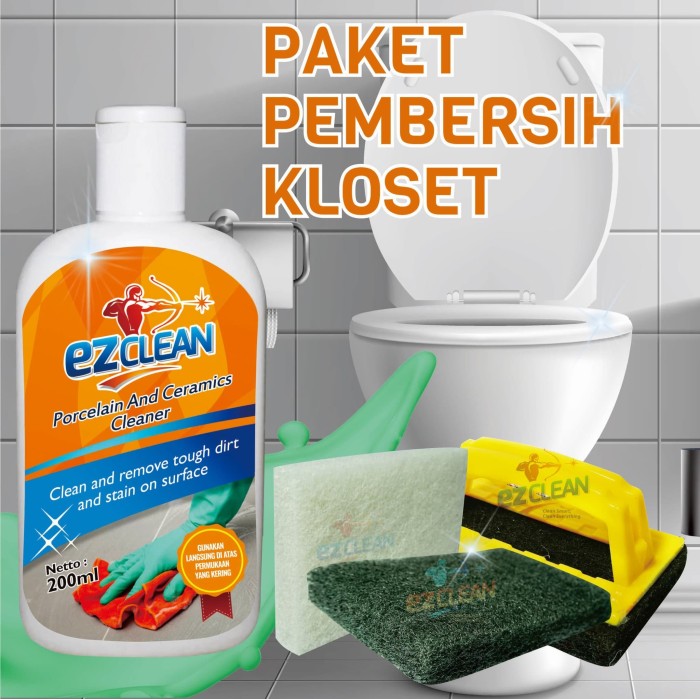 Jual PAKET PEMBERSIH TOILET (EZ CLEAN PORCELAIN CLEANER + ALL EZ CLEAN ...
