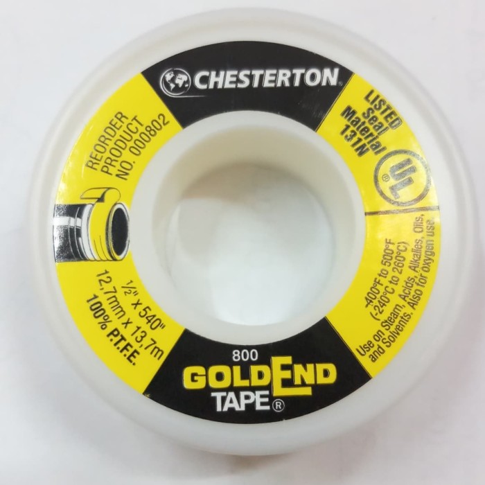 Jual CHESTERTON "GOLD END" P.T.F.E seal tape / seal tape tahan panas ...