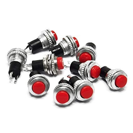 Jual Tombol Push Button Switch Push On Reset 10mm Merah Non Latching ...